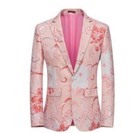 Men's Formal Casual Jacket Slim Fit Floral Suit Outwear Work Coat ...