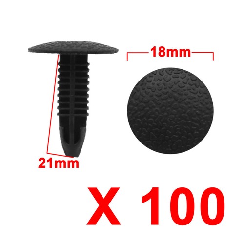 100 Pcs Black Round Head Door Card Trim Plastic Retainer Clips for Car ...