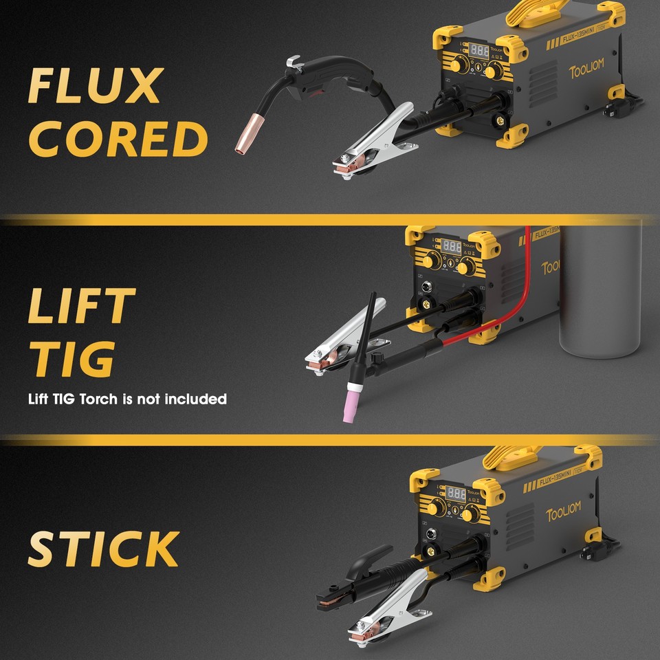 135A Mini MIG Welder Flux Core 110V MIG Welder Gasless Flux MIG/Lift ...