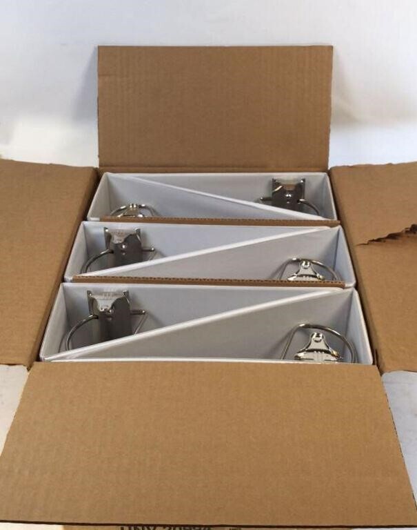 (6) CASE OF SIX UNIVERSAL Slant-Ring Economy View Binder 4" Capacity ...