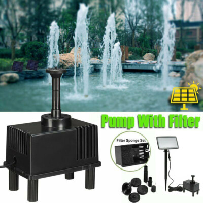 180L/H Solar Powered Water Pump Filter Garden Pool Small Pond Fish Tank ...