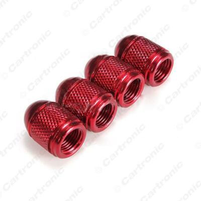 suits RENAULT Metallic RED Metal Steel Dust Valve Wheel Tyre Caps (DC4 ...