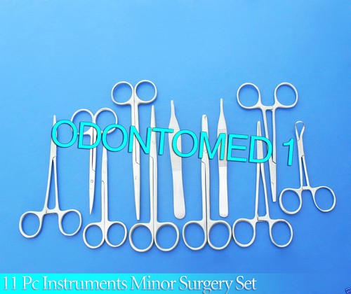 11 INSTRUMENTS MINOR SURGERY SUTURE SET KIT FORCEPS DS-730 | eBay