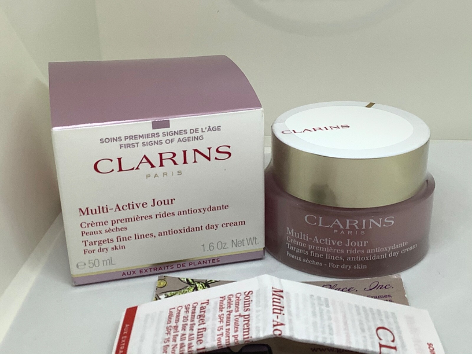 CLARINS DAY CREAM 1.6oz DRY SKIN TARGET FINE LINES, ANTIOXIDANT SEALD ...