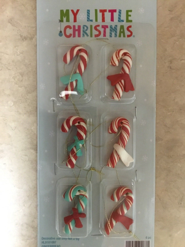 MY LITTLE CHRISTMAS MINI NORTH POLE BAKERY CANDY CANE & BOWS ORNAMENTS ...