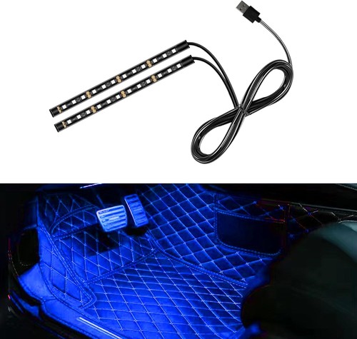 Car LED Strip Light 24 LED RGB USB Interior Ambient Under Dash Neon ...