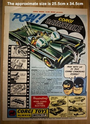 Corgi Toys 267 Batman Batmobile Original 1966 Advert Poster Leaflet ...
