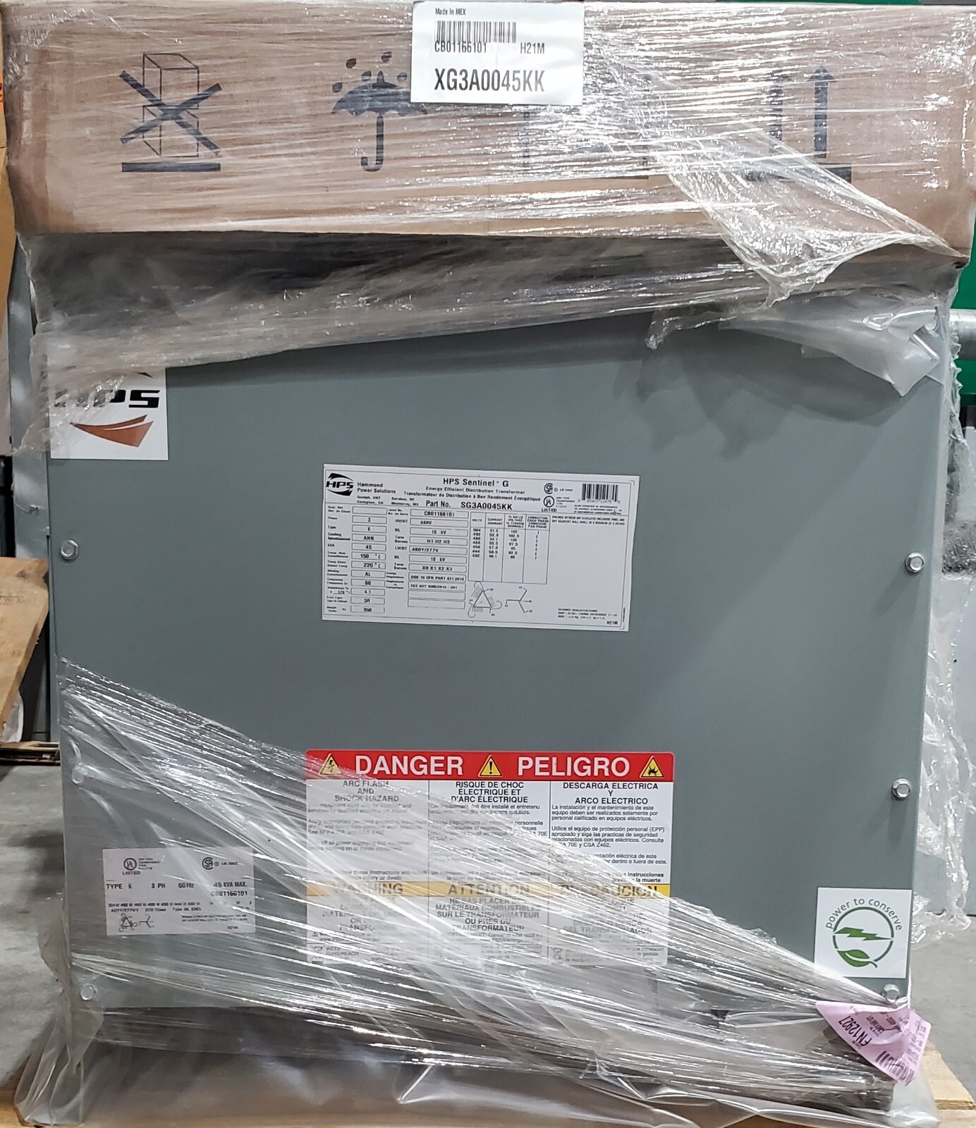 HAMMOND POWER NO. SG3A0045Kk HPS 45KVA SENTINEL G 3PH DISTRIBUTION ...