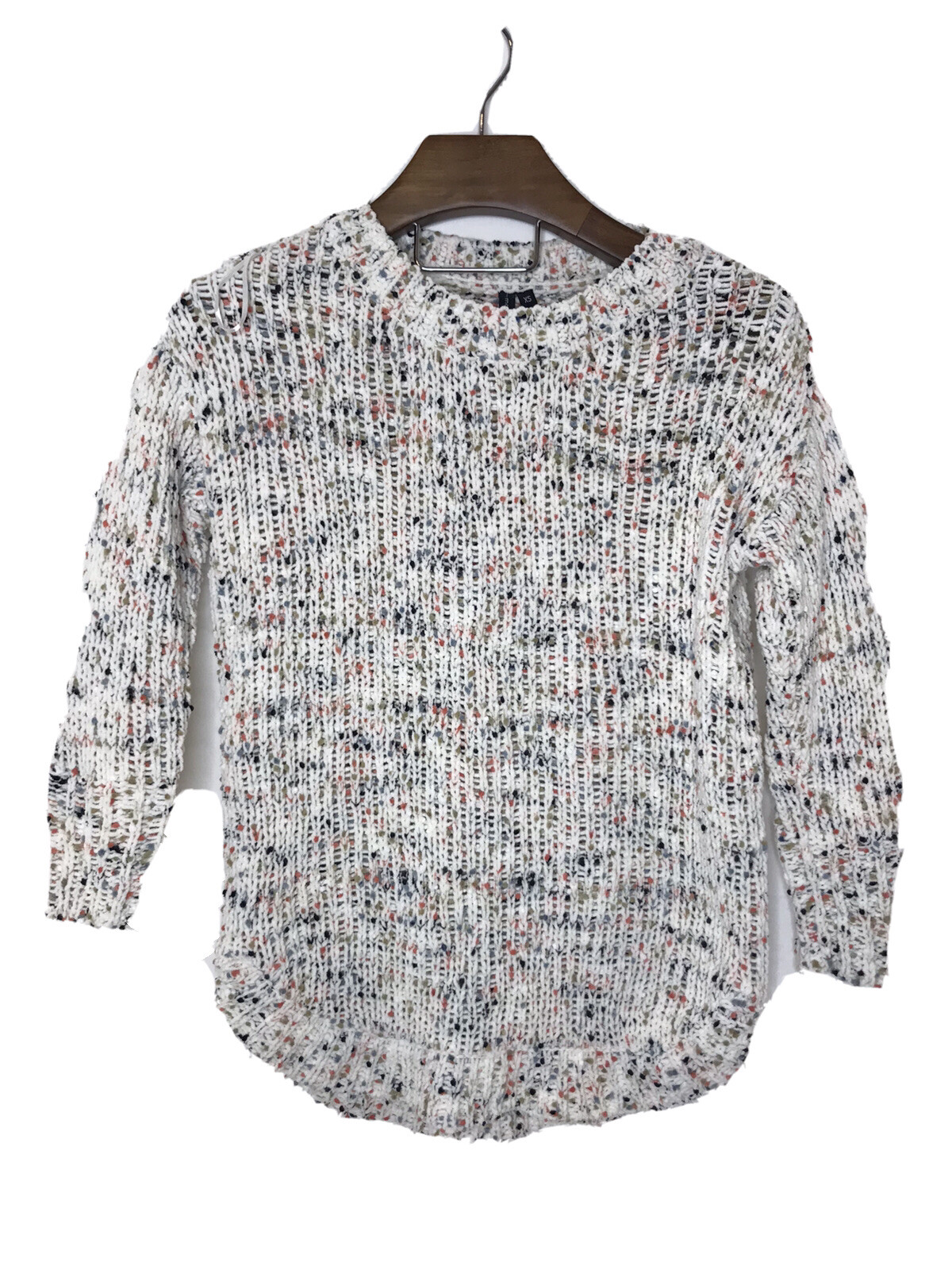 Moon and Madison Confetti Specked Soft Open Knit Pull… - Gem