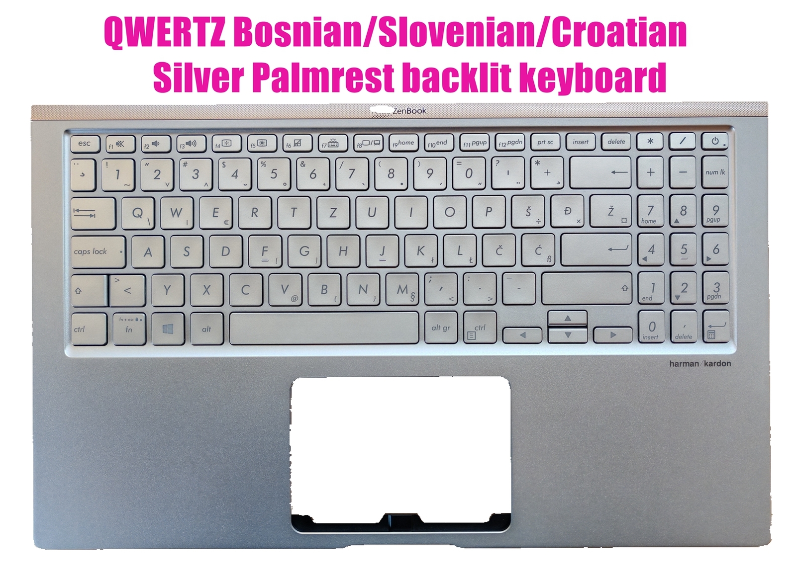 QWERTZ Bosnian/Slovenian/Croatian keyboard for Asus UX533F UX533FD ...
