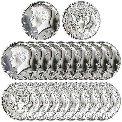 1982 S Kennedy Half Dollar Roll Gem DCam CN-Clad Proof 20 US Coins | eBay