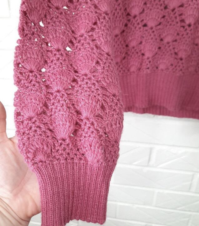 180. Peruvian Connection crochet rose pink Alpaca v n… - Gem