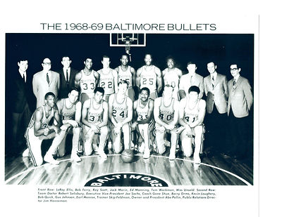 1968 1969 BALTIMORE BULLETS 8X10 TEAM PHOTO MONROE UNSELD BASKETBALL ...