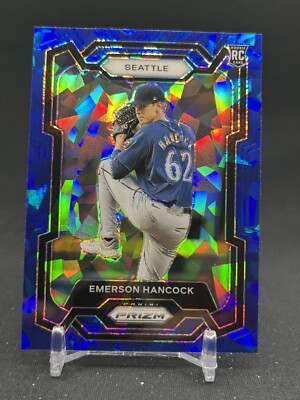 2024 Panini Prizm #172 Emerson Hancock Blue Cracked Ice Rookie Card RC ...