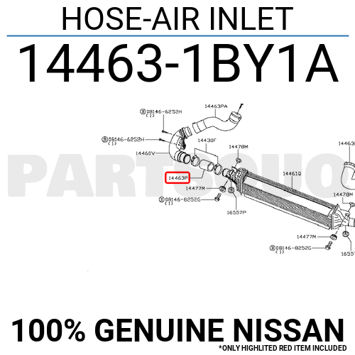 144631BY1A Genuine Nissan HOSE-AIR INLET 14463-1BY1A | eBay
