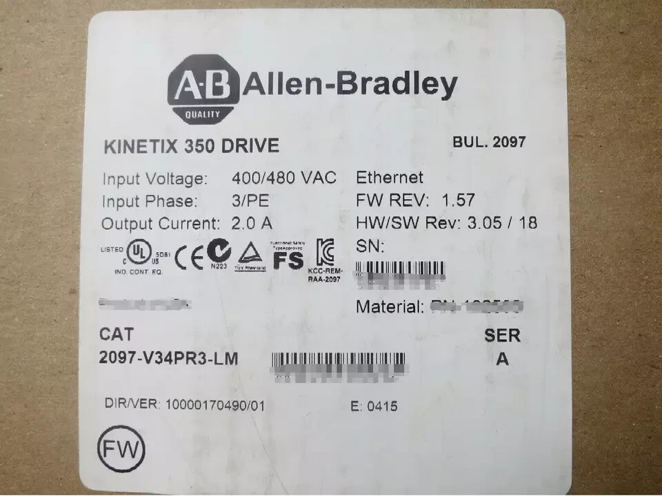 2097-V34PR3-LM /A Kinetix 350 Servo Driver New Factory Sealed AB 2097 ...