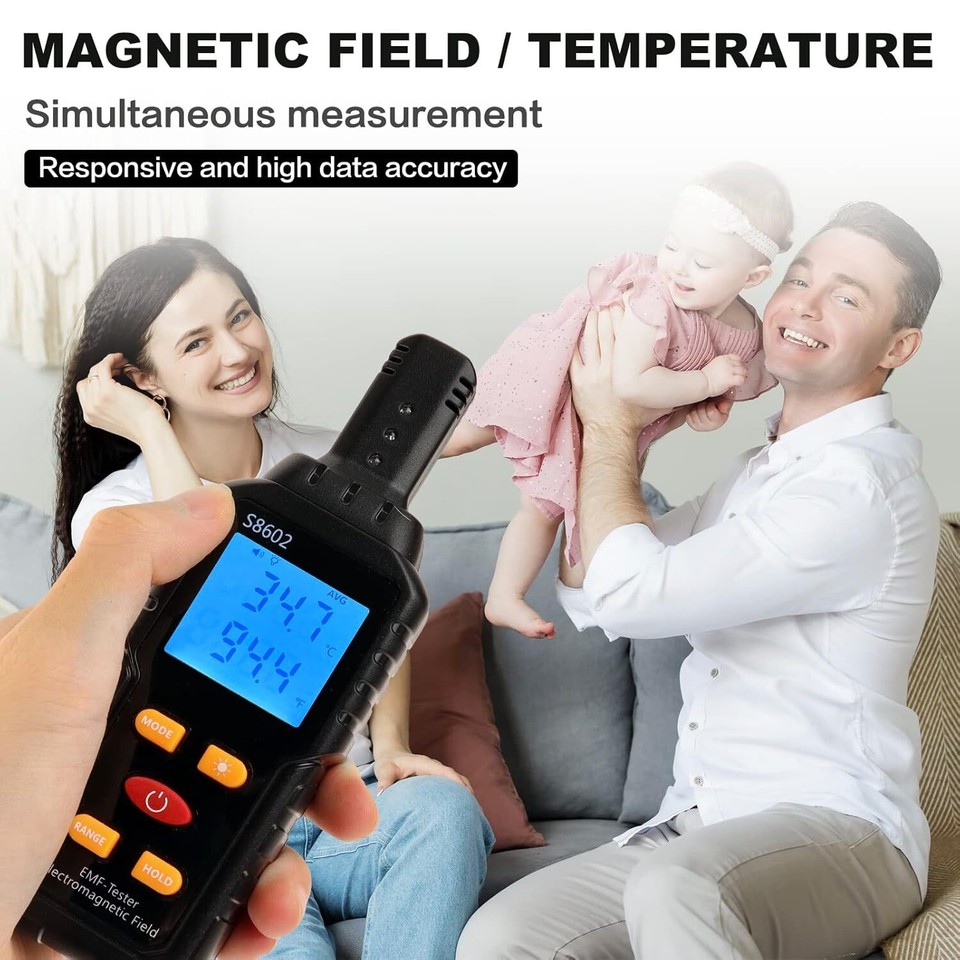 Digital EMF Meter Electromagnetic Field Radiation Detector LCD Geiger ...