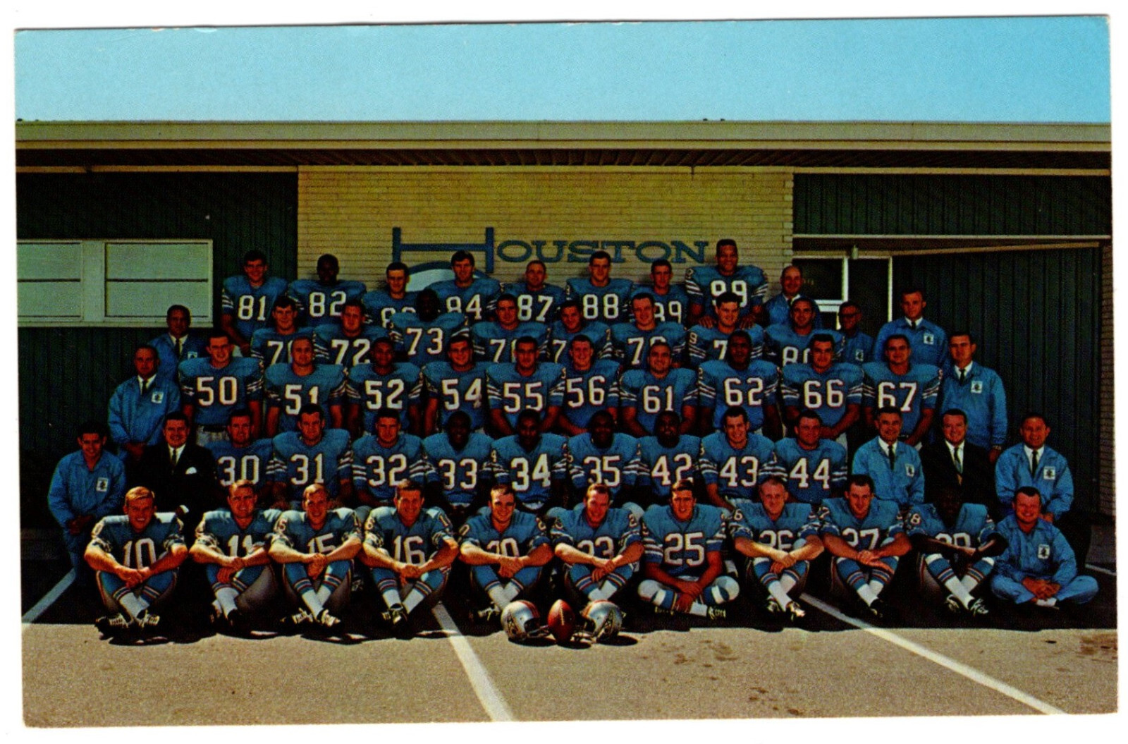 1966 HOUSTON OILERS postcard Team Photo AMERICAN FOOTBALL LEAGUE afl 3. ...