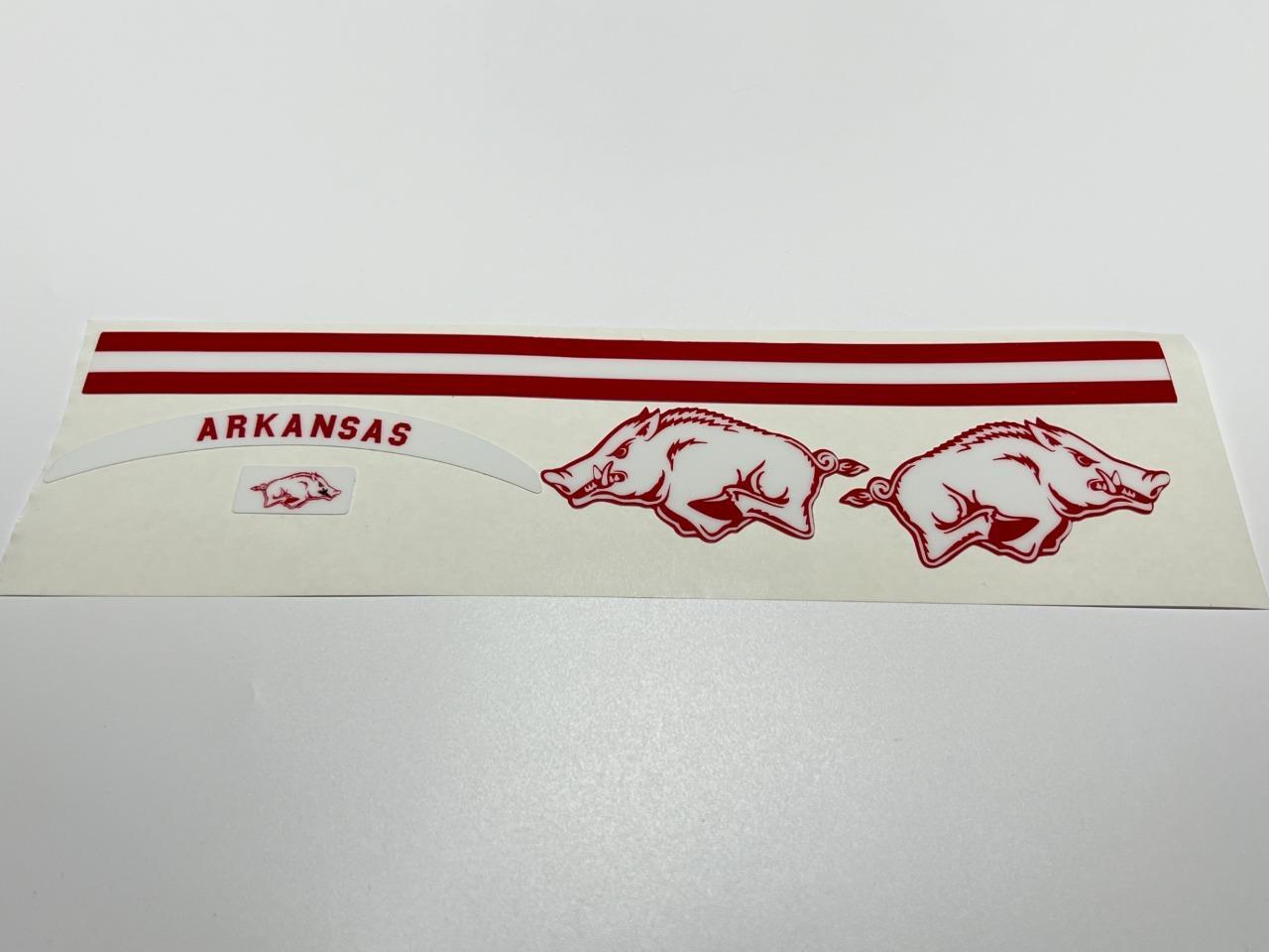 Arkansas Razorbacks White & Red Mini Football Helmet Decal Set | eBay