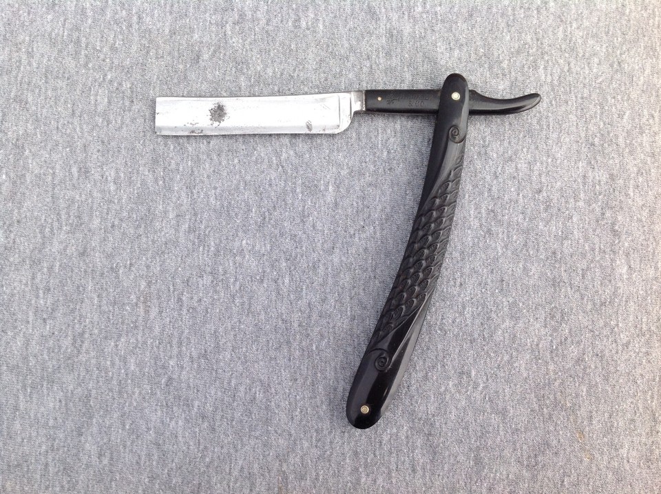 H Boker & Co Straight Razor, Black Tang & Fancy Scales | eBay