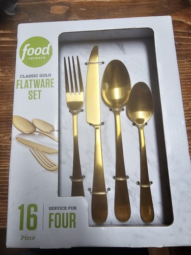 Food Network 16-piece Gold Flatware Set New In Box | eBay