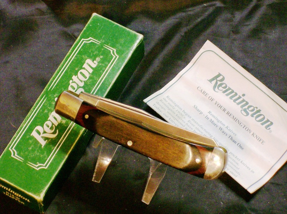 Remington R12 Knife Pakkawood Trapper W/Inscribed Blade W/Packaging ...
