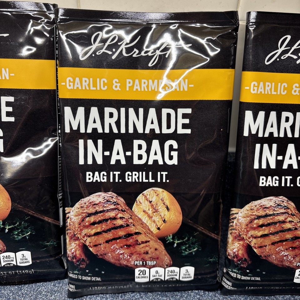 3 J.L. Kraft Liquid Marinade in a Bag Garlic Parmesan Bag It Grill It ...