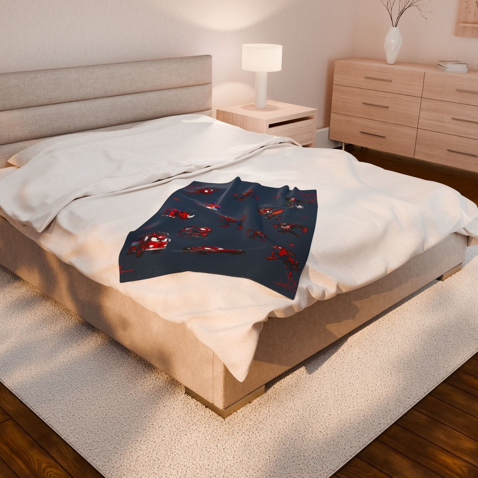 Spider-Inspired Multiverse Plush Blanket, Superhero Creatures Velveteen ...