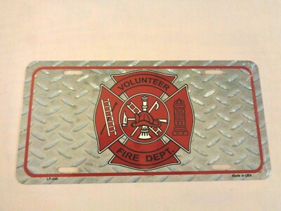 Volunteer Fire Dept. Metal Novelty License Plate | eBay