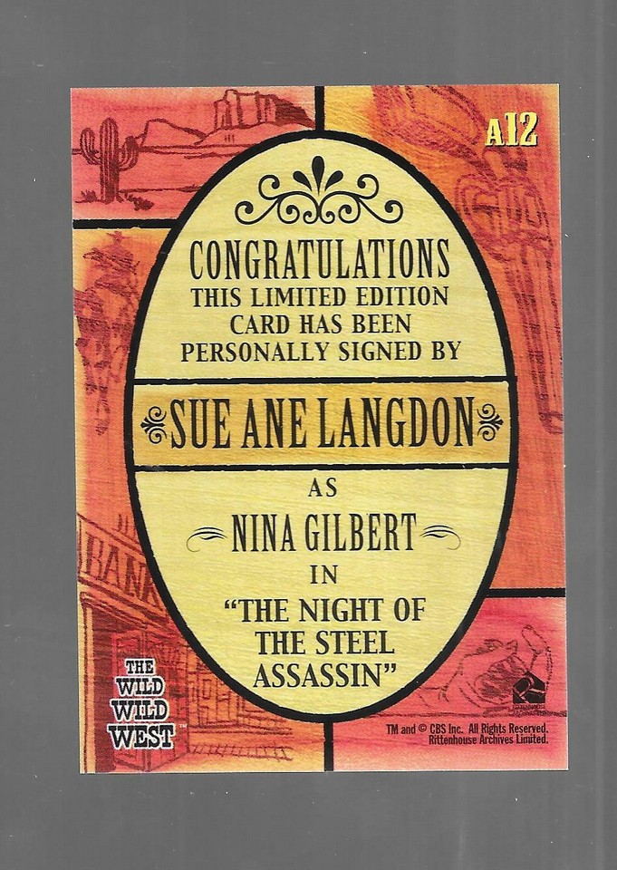 The Wild Wild West TV 2000 autograph A12 Sue Ane Langdon Nina Gilbert ...