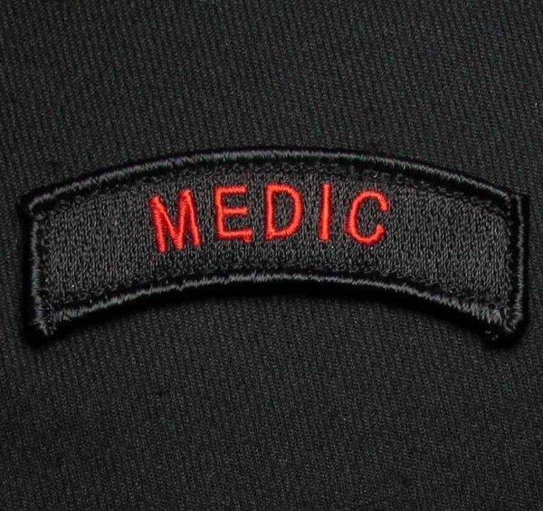 Medic Tab Tactical USA Army Military Hook Black Ops Red Morale Badge ...