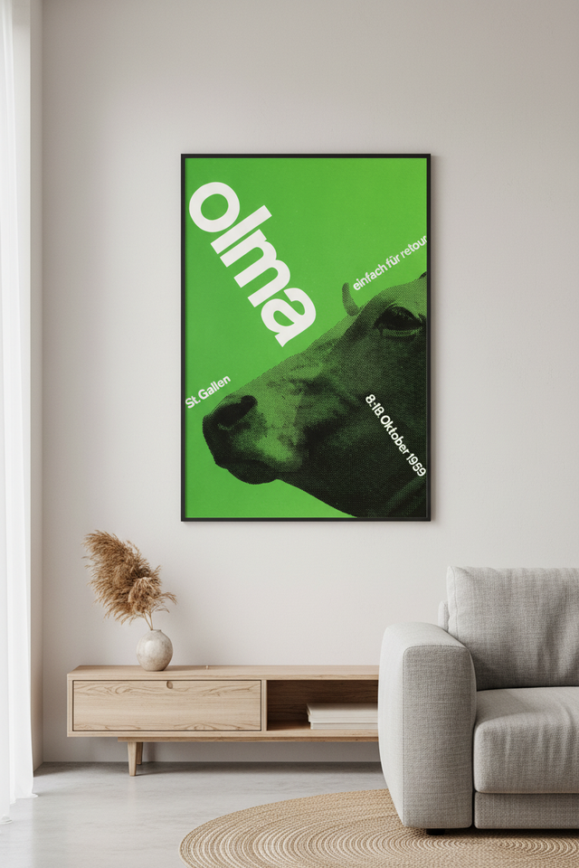 OLMA St. Gallen Poster (1959) - 24x32 Green Print | eBay