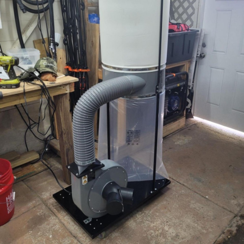 2 HP Dust Collector 35 Gallon High Flow Capacity Heavy Duty Shop Wood ...