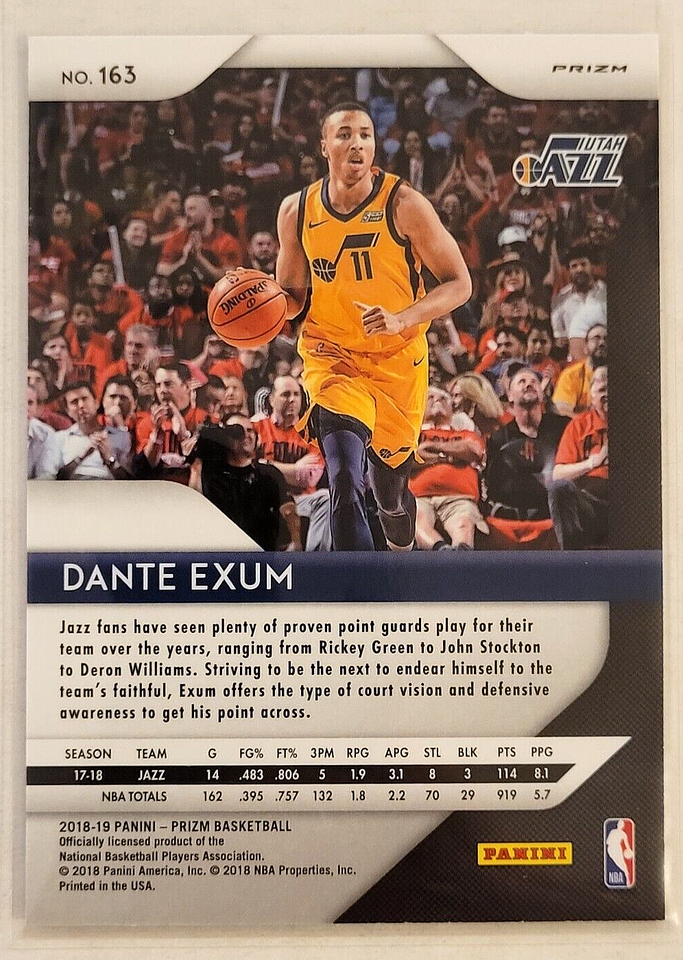 2018-19 Panini Prizm Red Ice Dante Exum card #163 JAZZ MAVERICKS | eBay