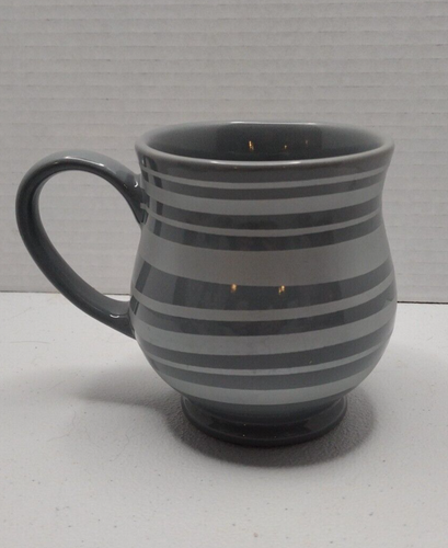 Temptations Ceramic Coffee Mug Gray Stripes 16 Oz. | eBay