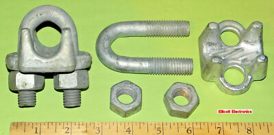 2ea NOS Cable Clamps Wire Rope Extra Heavy Duty 3/4" Holds 2 Cables ...