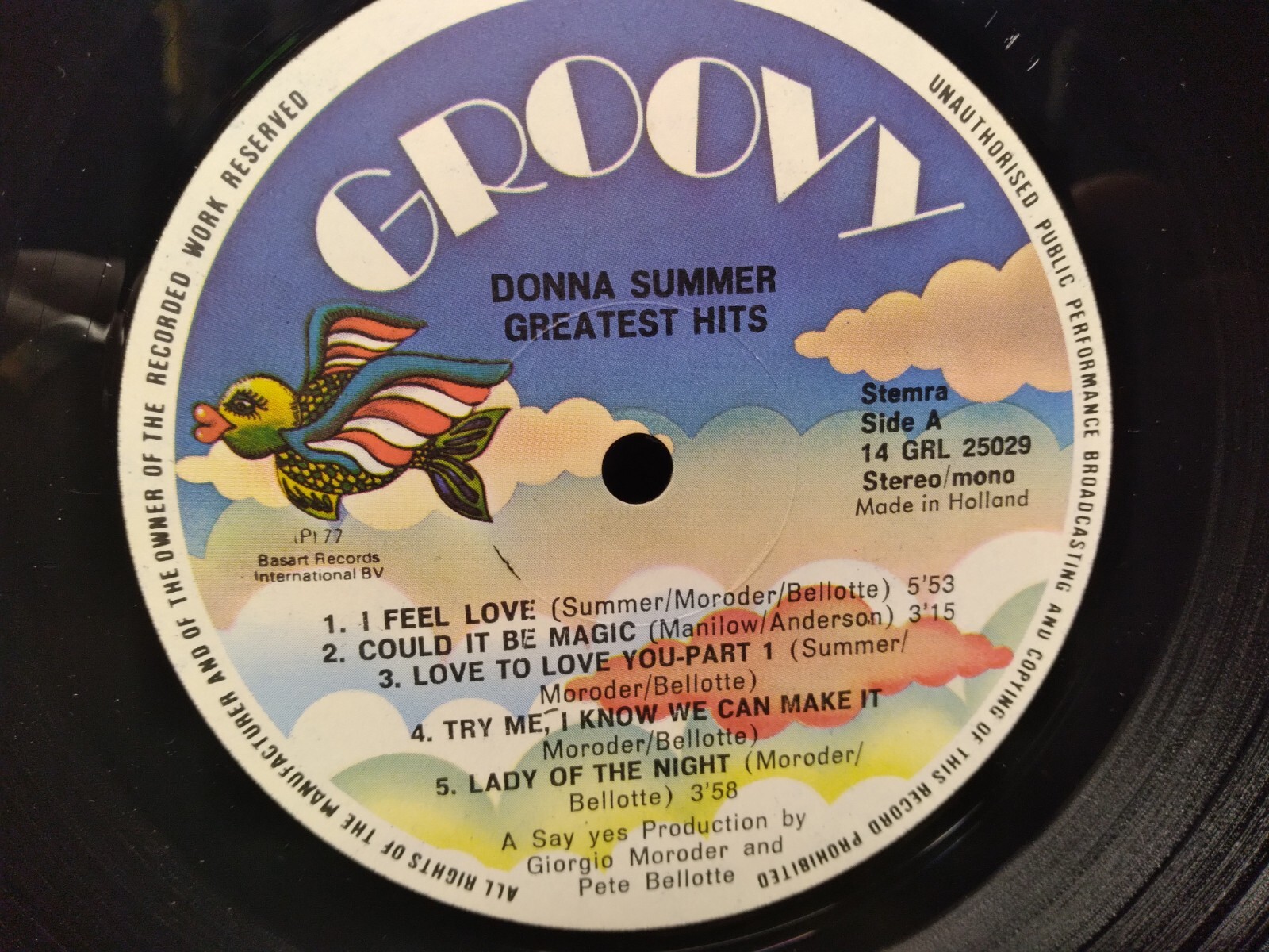 Donna Summer Greatest Hits vinyl LP Groovy 14 GRL 25029 1977 HOLLAND ...