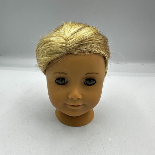 Replacement Head Light Skin Tone Blonde Hair Cut American Girl Doll Blue Eyes | eBay