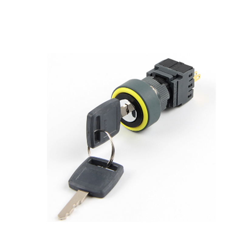 16mm Waterproof 3 Position Elesctrical Key Rotary Switch 3NO+3NC Key ...