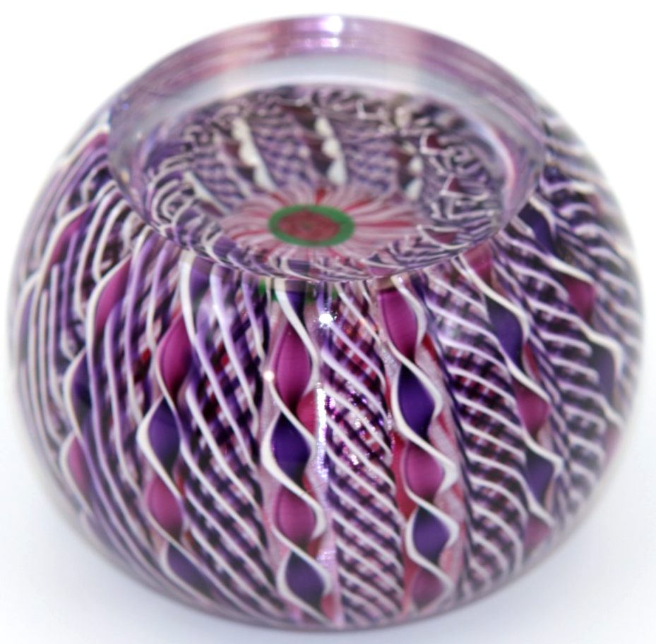 AWESOME Large CAPE COD Triple Crown ROSE CANE Art Glass PAPERWEIGHT ...