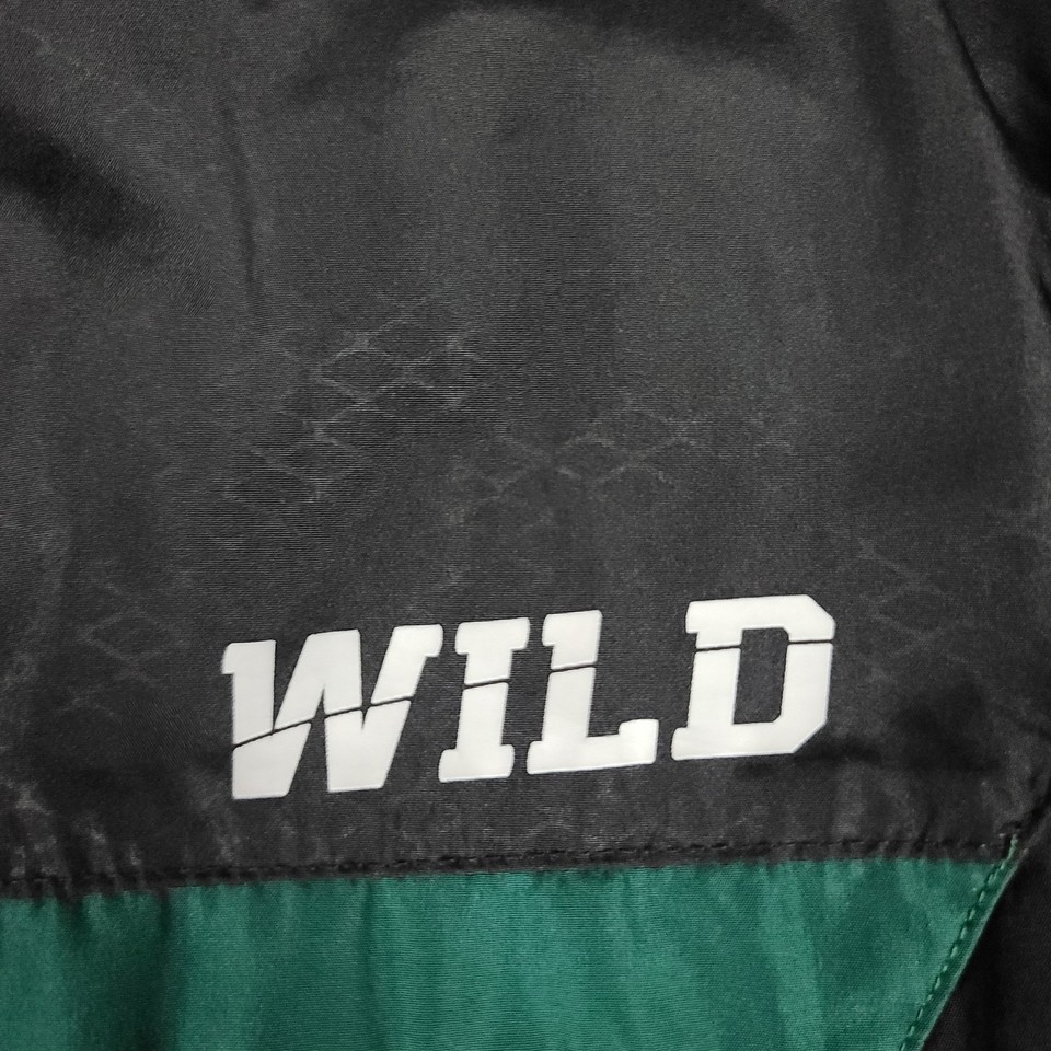 Minnesota Wild Jacket Mens Medium Black Reebok Center Ice KineticFit 1/ ...