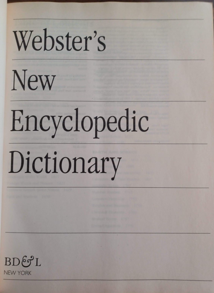 Webster's New Encyclopedic Dictionary Hardcover Inc. Merriam-Webs ...