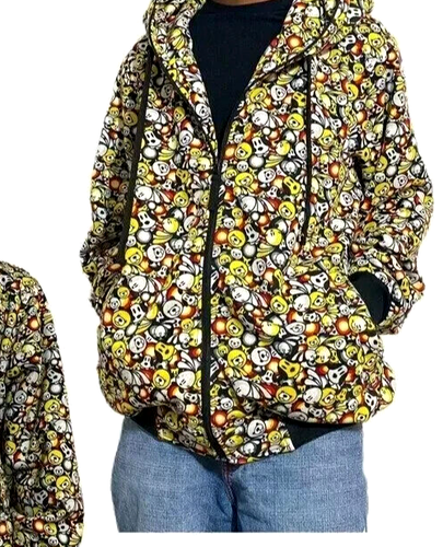 Vintage RAW BLUE AOP Hoodie Jacket Men's Size 2 XXL Oversized Anime ...