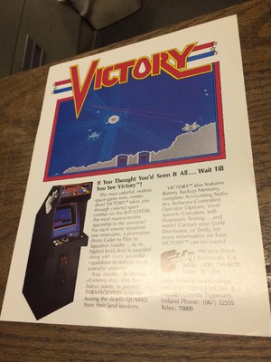 Exidy VICTORY Arcade Video Game flyer- original | eBay