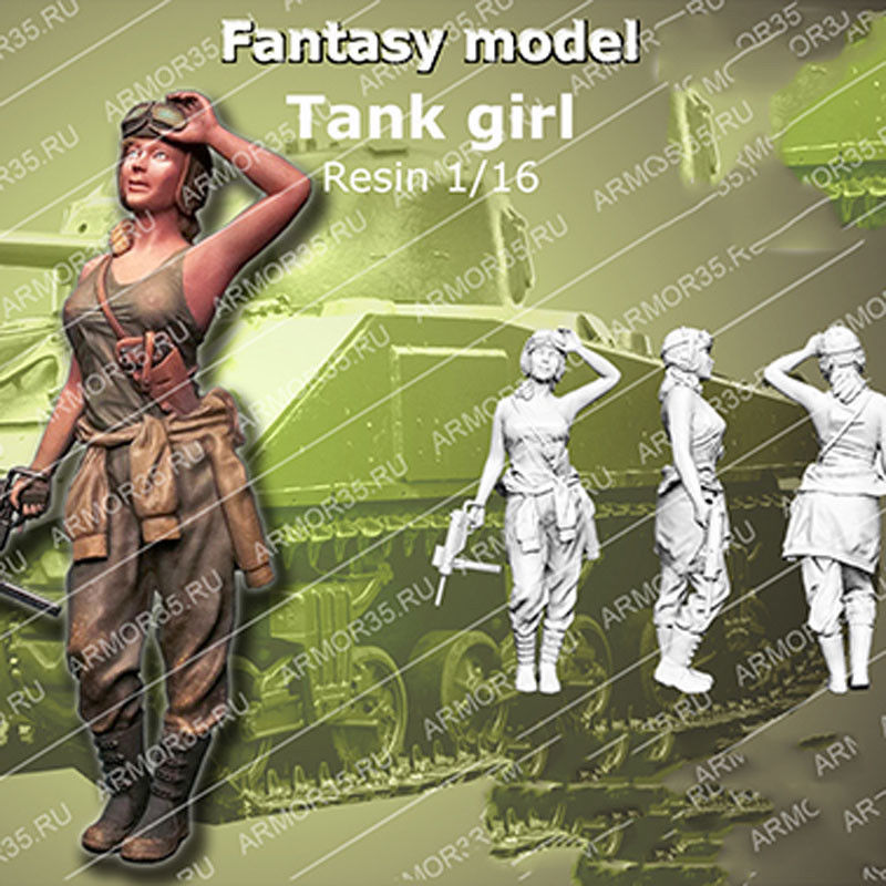 1/16 120mm Tank Girl Female Soldier Model Kits Unpainted Resin Figure ...