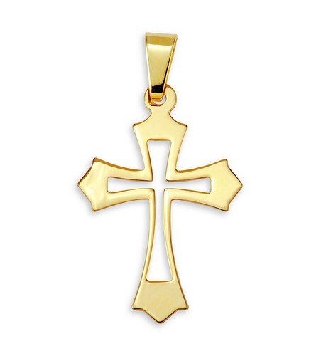 14k Bonded Gold Cut Out Cross Religious Charm Pendant-sg140 | eBay