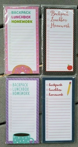 SCHOOL TO DO Reminders CHECK OFF LIST Magnetic List NOTE PAD 8X4 ...