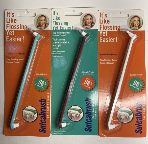 lot of 3 Sulcabrush Handle with 2 tips each ***NEW OLD STOCK READ ...