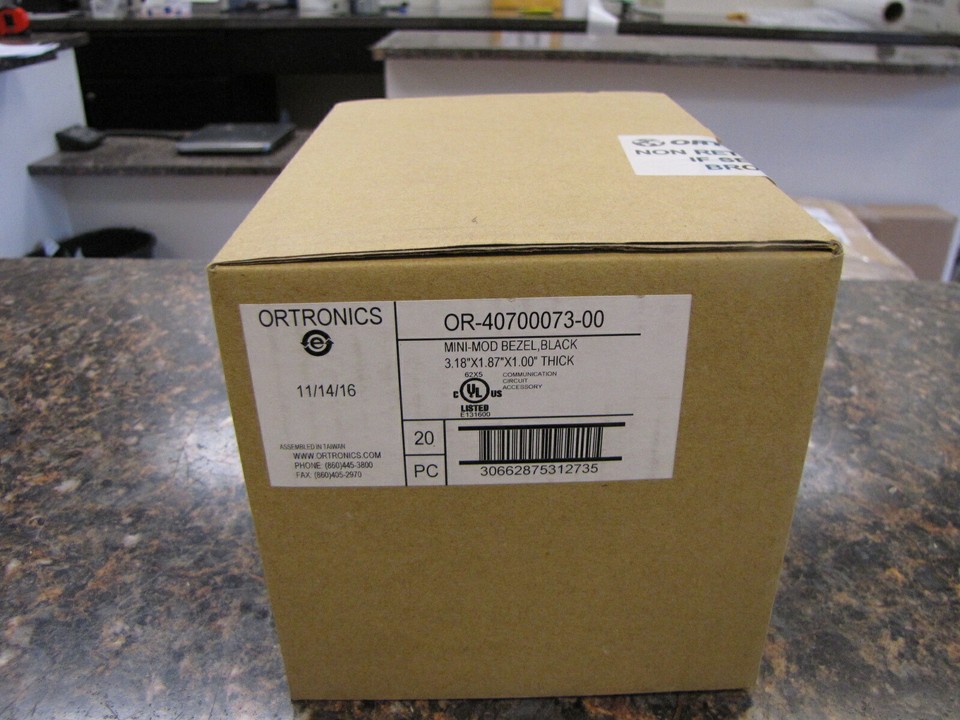 New Box of (20) Ortronics OR-40700073-00 Bezel Black 3.18''x1.87''x1 ...