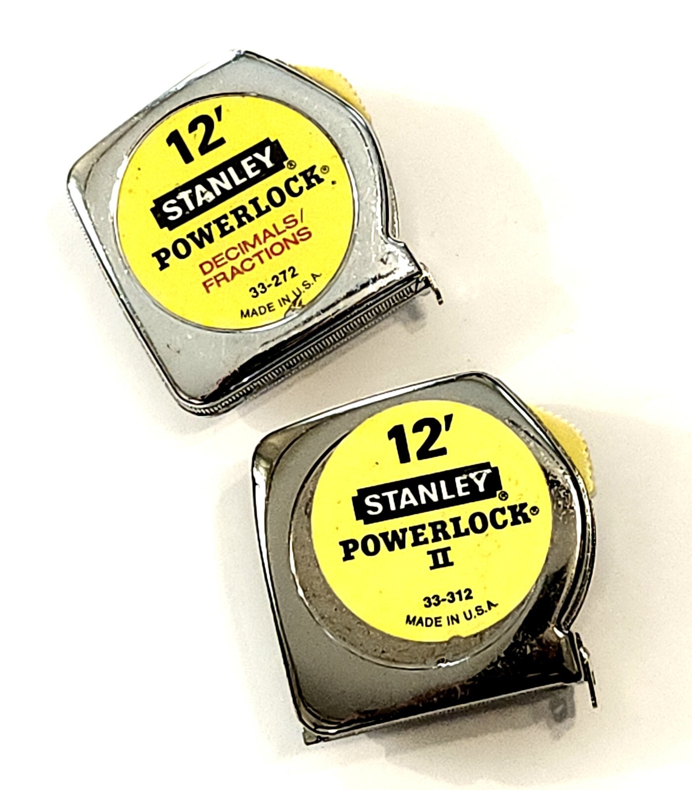 Lot Of 2- Vintage Stanley Powerlock 12’ Tape Measure # 33-312 & 33-272 ...